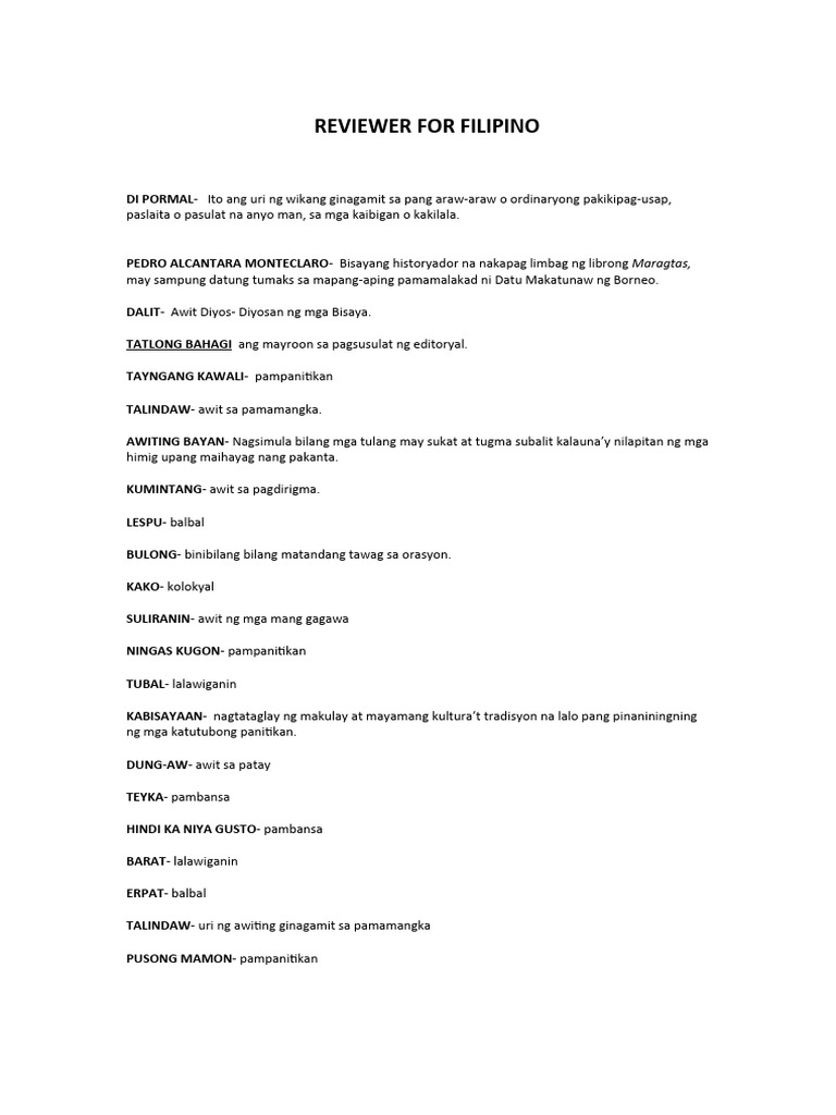 Reviewer For Fil | PDF