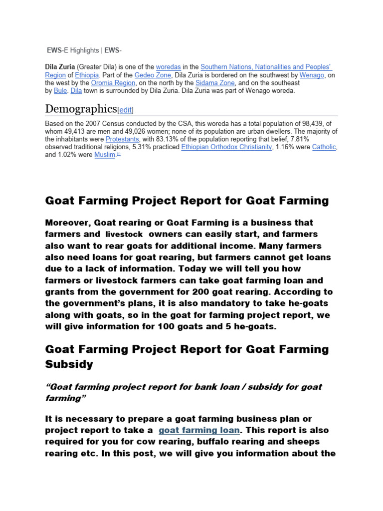 Goat Farming Project Report Overview | PDF | Goat | Agriculture