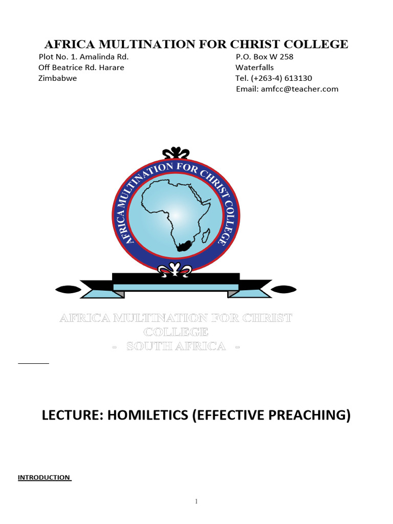Effective Preaching Lecture (Edited by Rev. J Dhlakama) | PDF | Sermon | Jesus