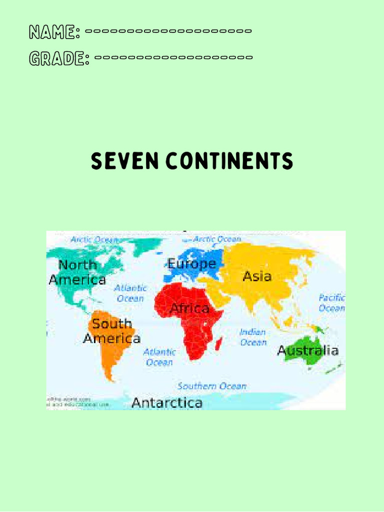Naw Htoo Say Worksheet Creation Seven Continents | PDF