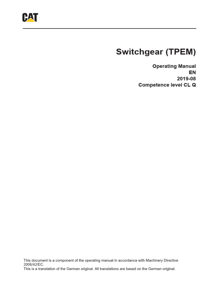 TPEM Switchgear Operating Manual | PDF | Electromagnetic Compatibility ...