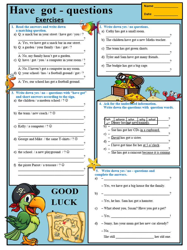 Have Got Questions Exercises for Kids | PDF
