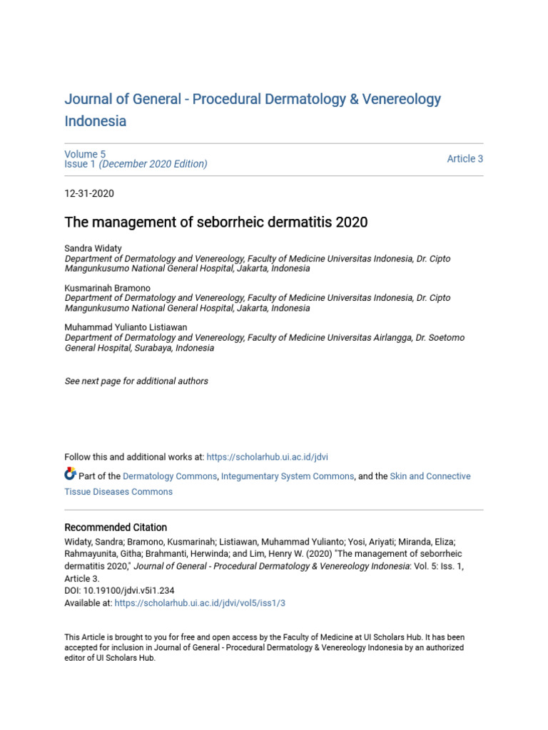 Seborrheic Dermatitis Management 2020 | PDF | Evidence Based Medicine ...