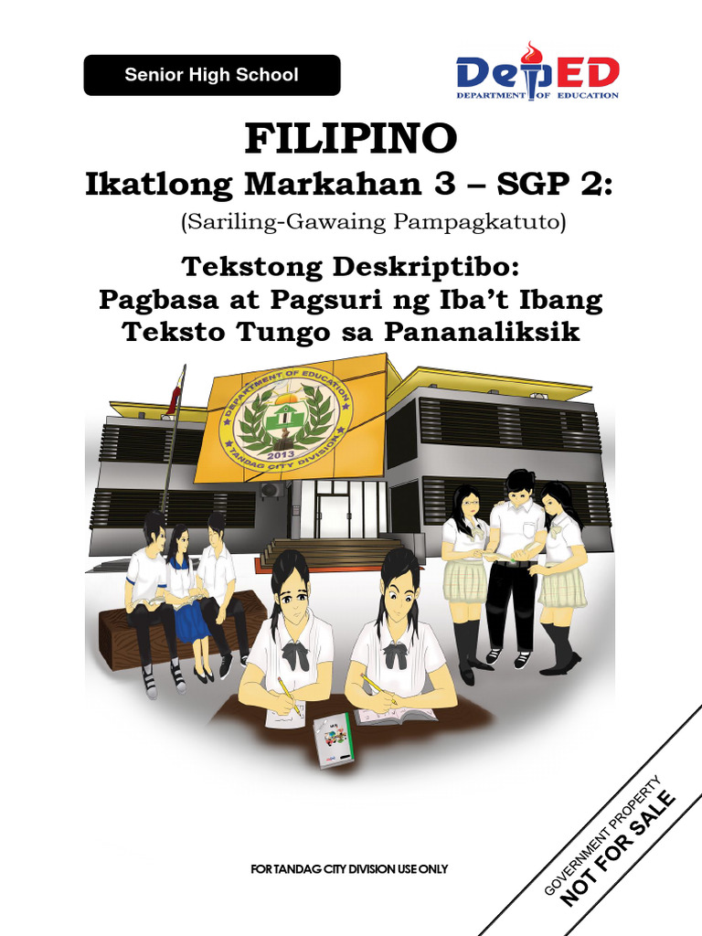FilipinoSHS - Q3 - W2 - Tekstong Deskriptibo Pagbasa at Pagsuri NG Ibat ...