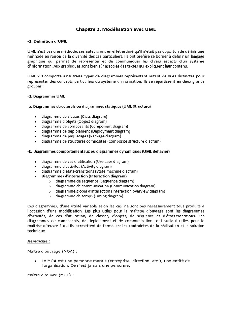 Modélisation UML : Concepts et Diagrammes | PDF | Langage de ...