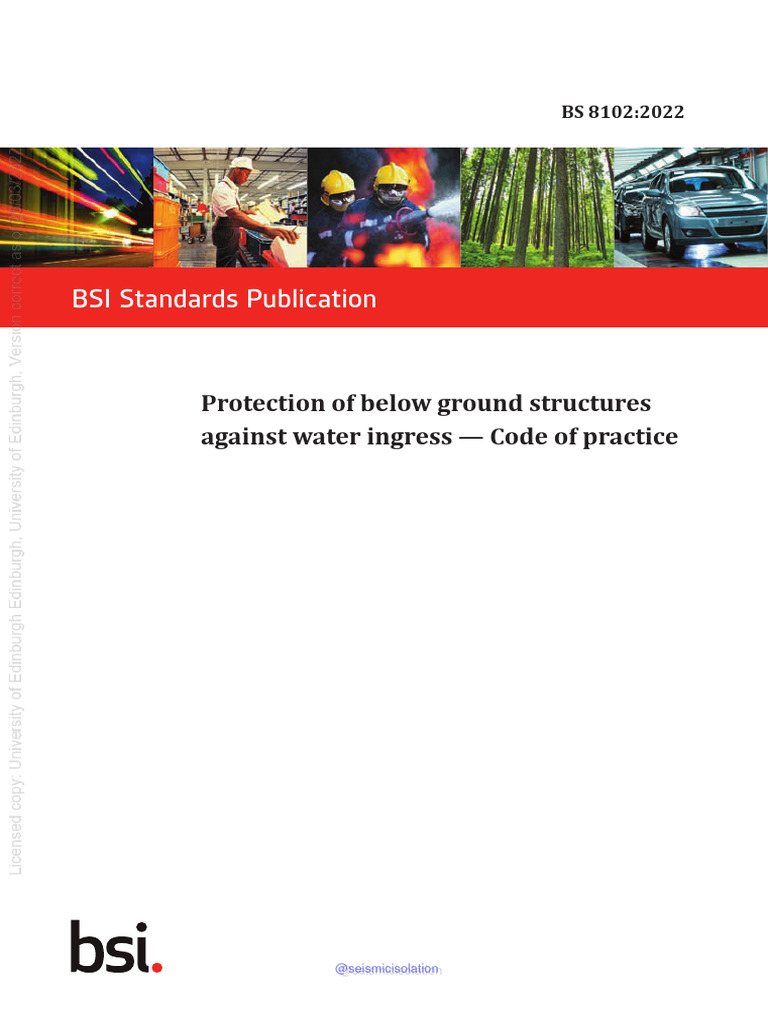 BS 8102 2022 Protection of Below Ground Structures Against Water | PDF