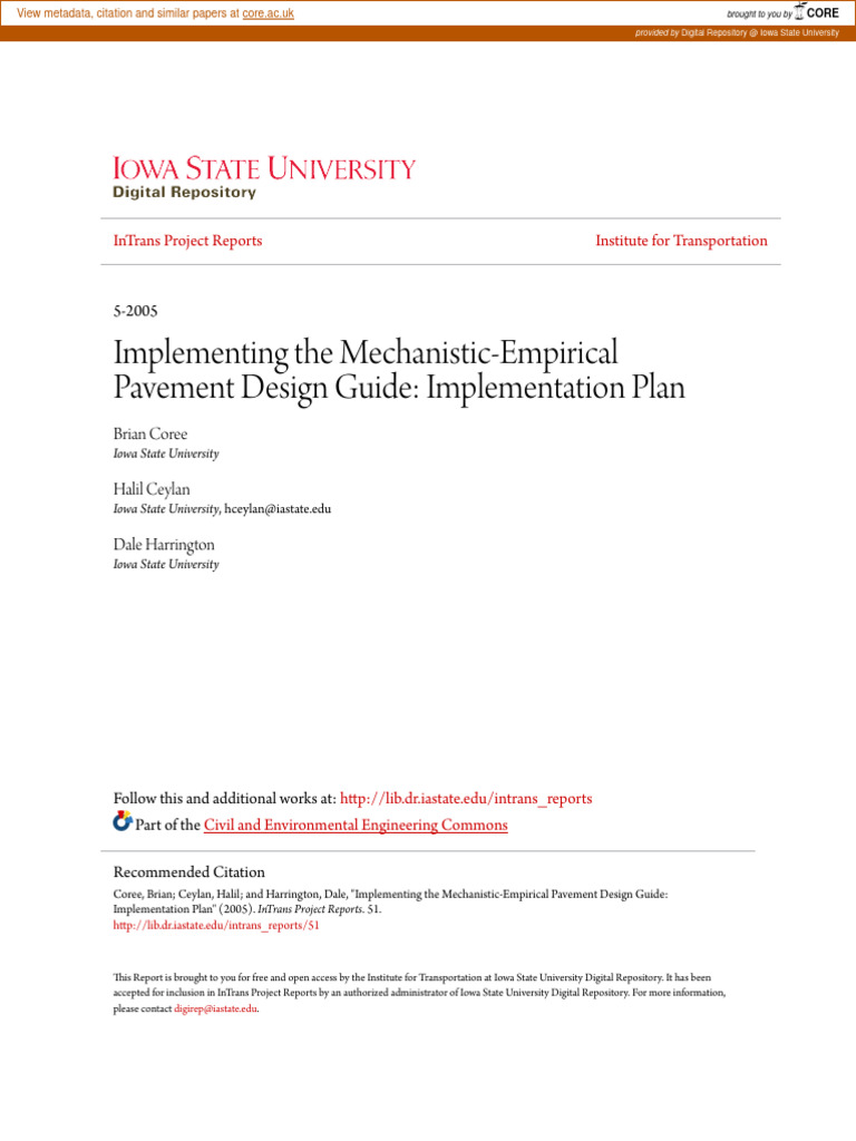 Implementing The Mechanistic-Empirical Pavement Design Guide | PDF | Road Surface | Stress ...
