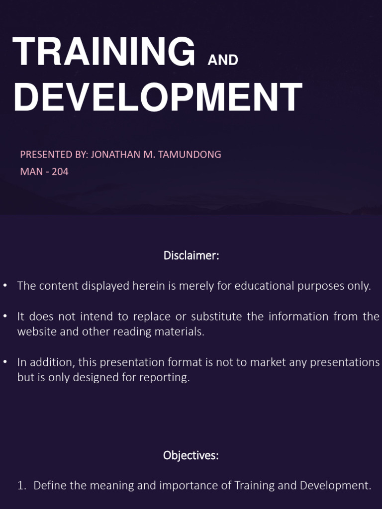 TRAINING and DEVELOPMENT REPORT | PDF | Nursing | Employment