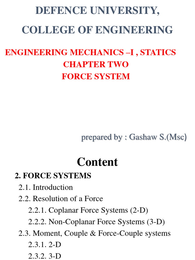 Chapter 2 Force System | Download Free PDF | Euclidean Vector | Force