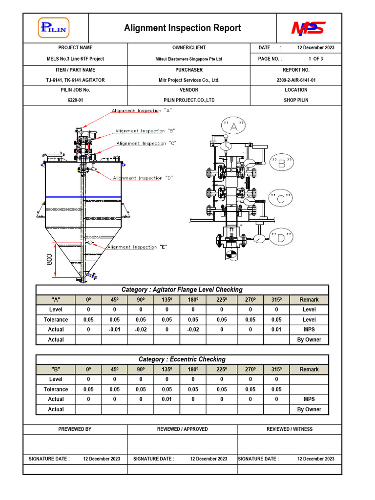 Alignment Inspection Report | PDF