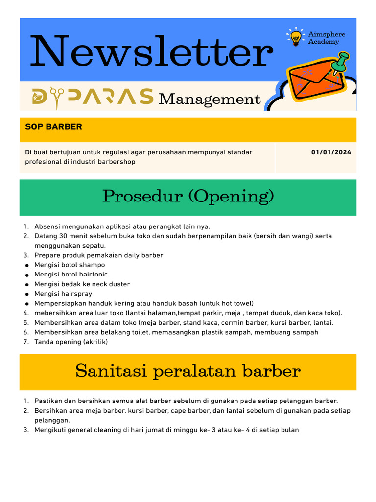 Sop Barber | PDF | Karier & Perkembangan | Griya & Taman