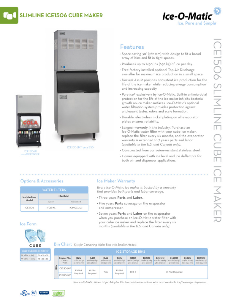 ICE1506 Spec Sheet | PDF | Water | Ice