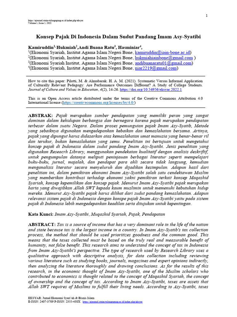 Jurnal Pajak Imam Asy-Syatibi | PDF | Pengelolaan Keuangan & Uang