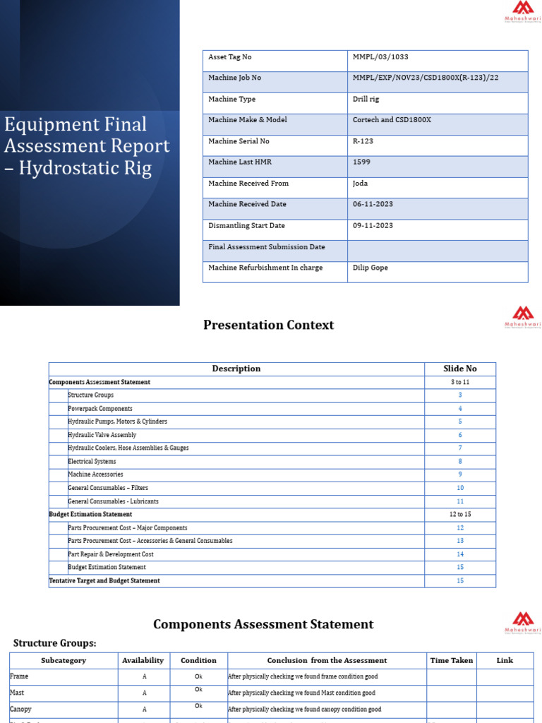 Final Assessment Report of R-123 | PDF | Pump | Applied And Interdisciplinary Physics