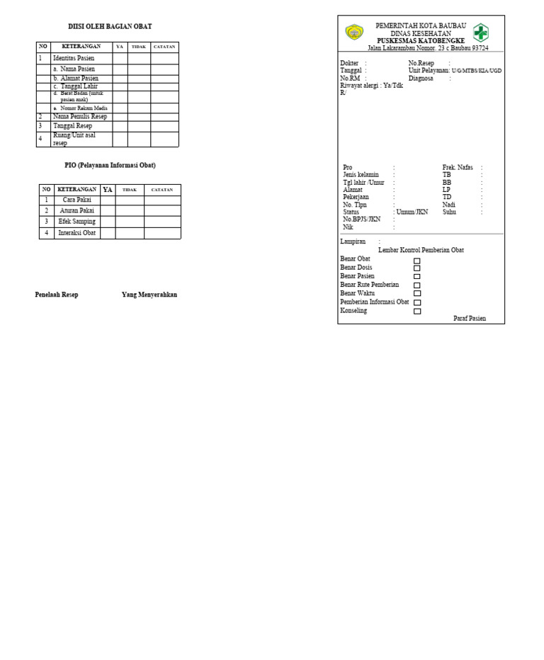 Resep Baru Obat | PDF