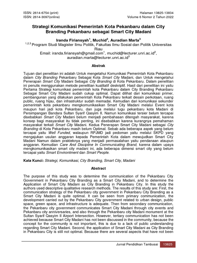 Strakom Pekanbaru Branding City Madani | PDF