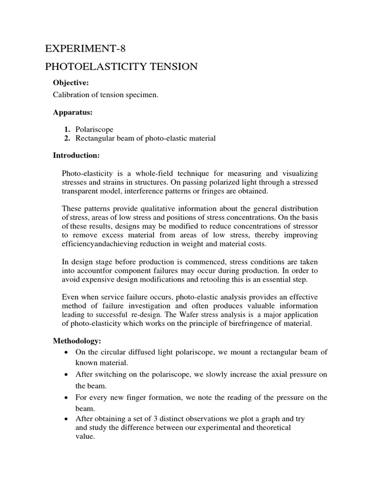 Photoelasticity Tension | PDF | Building Engineering | Physics