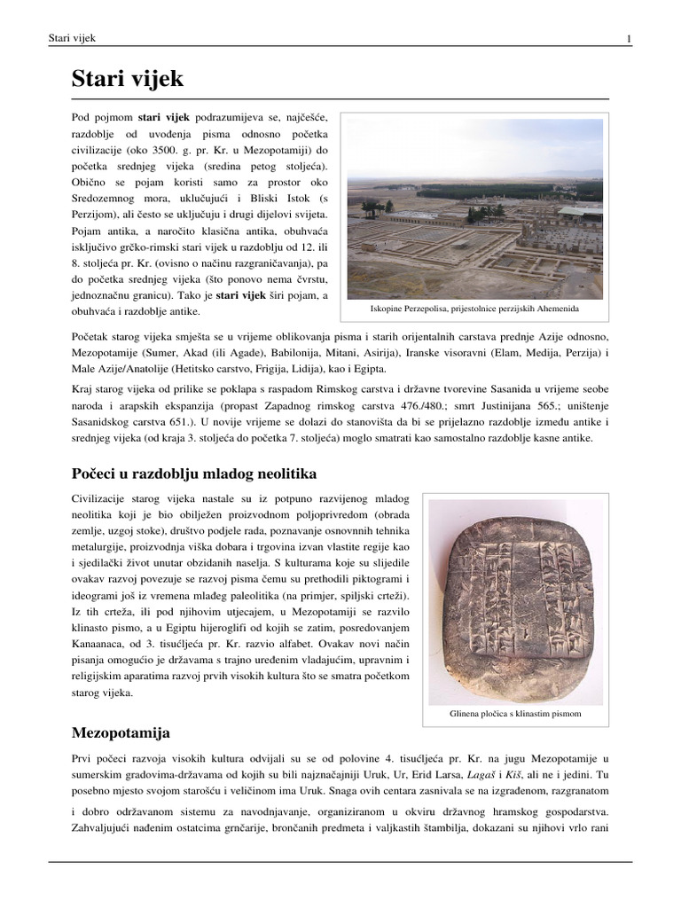Stari Vijek | PDF