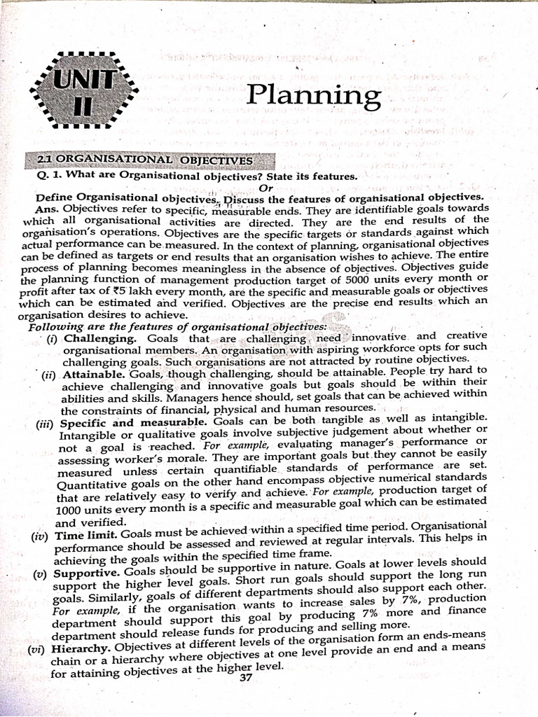 Unit-2(Planning) | PDF