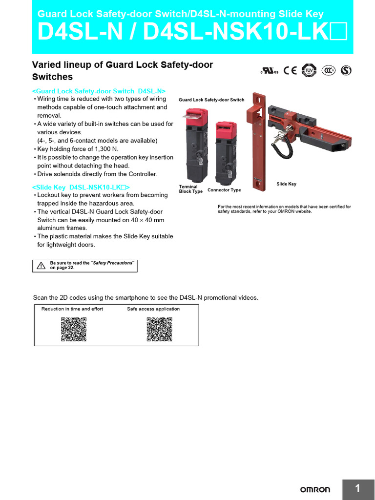 c146 d4sl-n Guard Lock Safety-Door Switch Datasheet en | Download Free ...