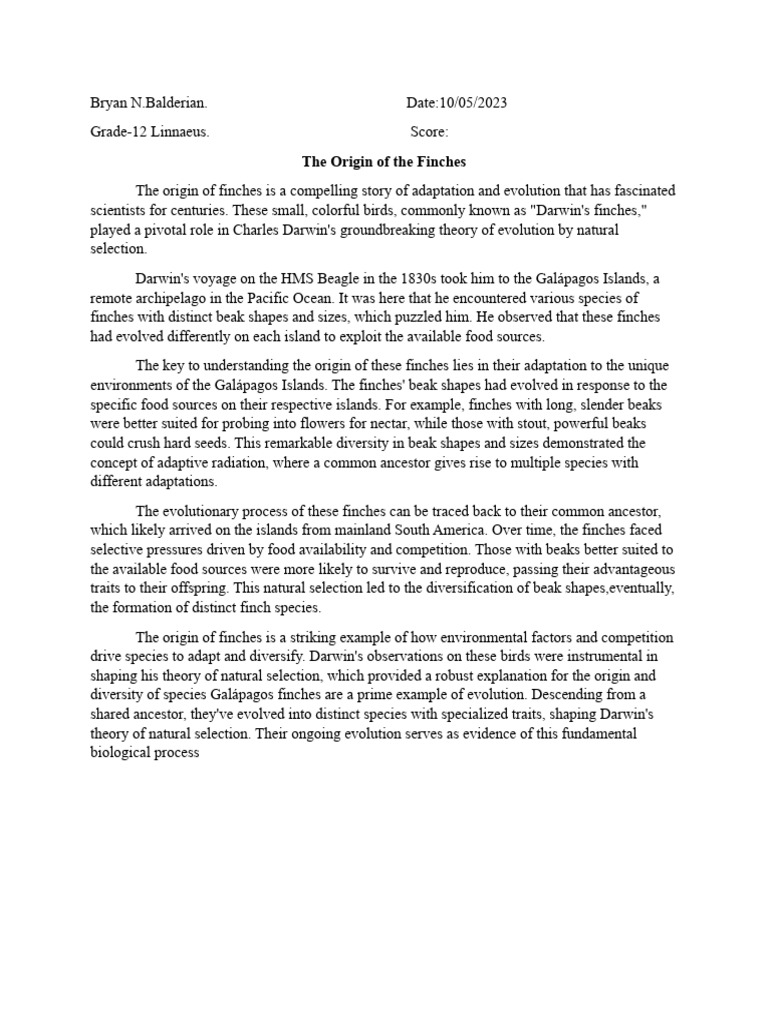 Bio (Bryan) | PDF | Evolution | Natural Selection