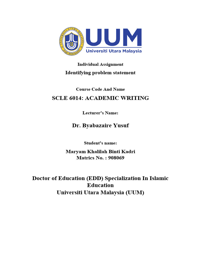 Identifying Problem Statement Assignment Pdf