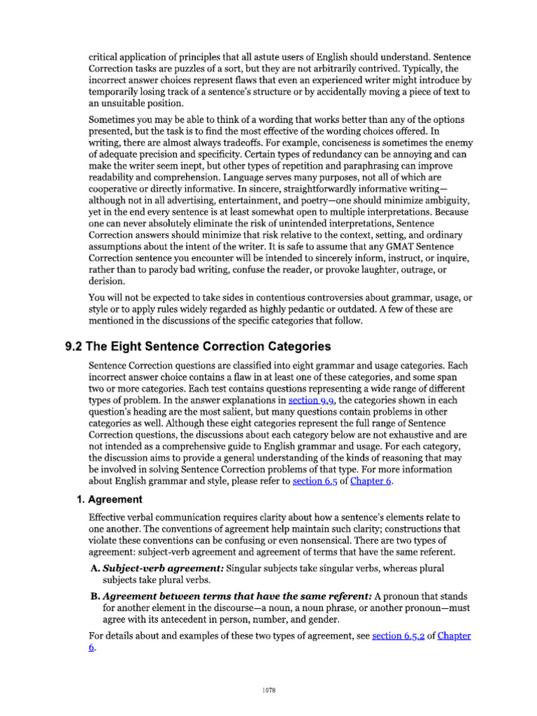 Sentence Correction Theory | PDF