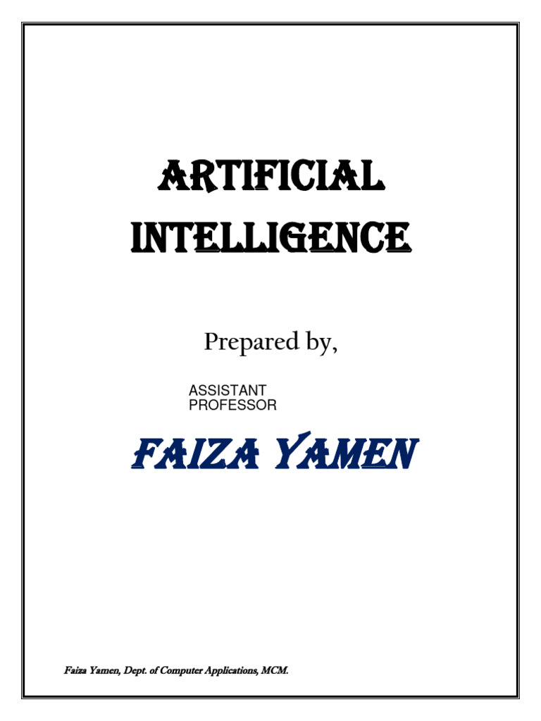 Artificial Intelligence - Faiza Yamen-3 | PDF | Machine Learning | Artificial Intelligence
