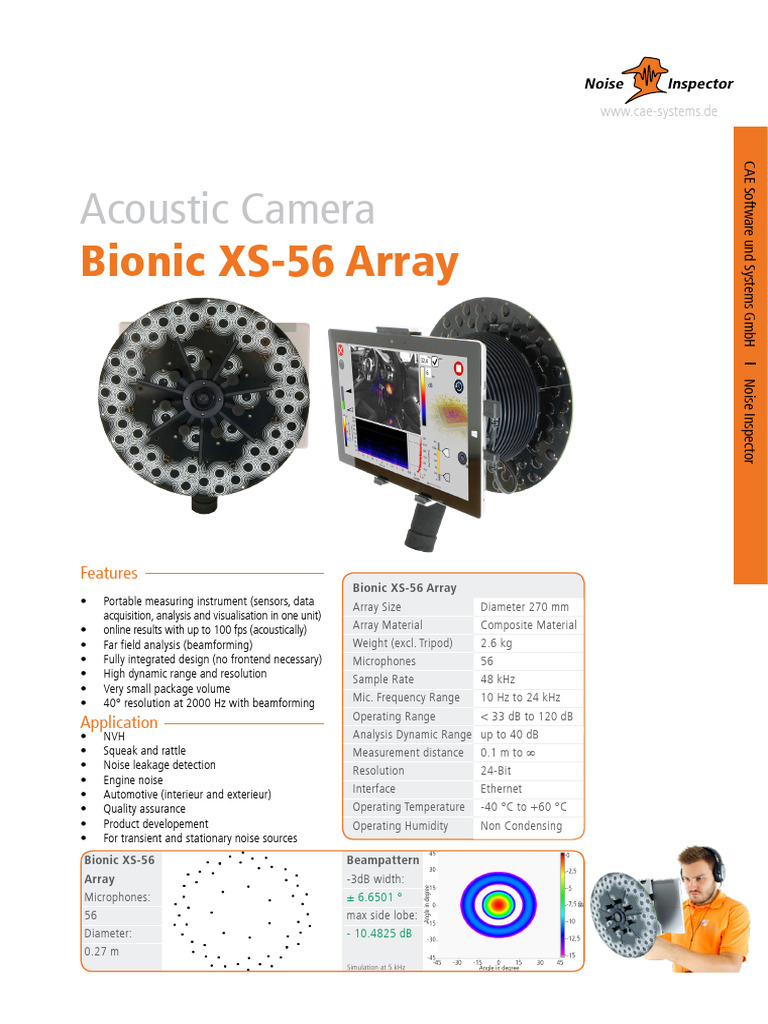 Datasheet Acoustic Camera Bionic Xs 56 | PDF