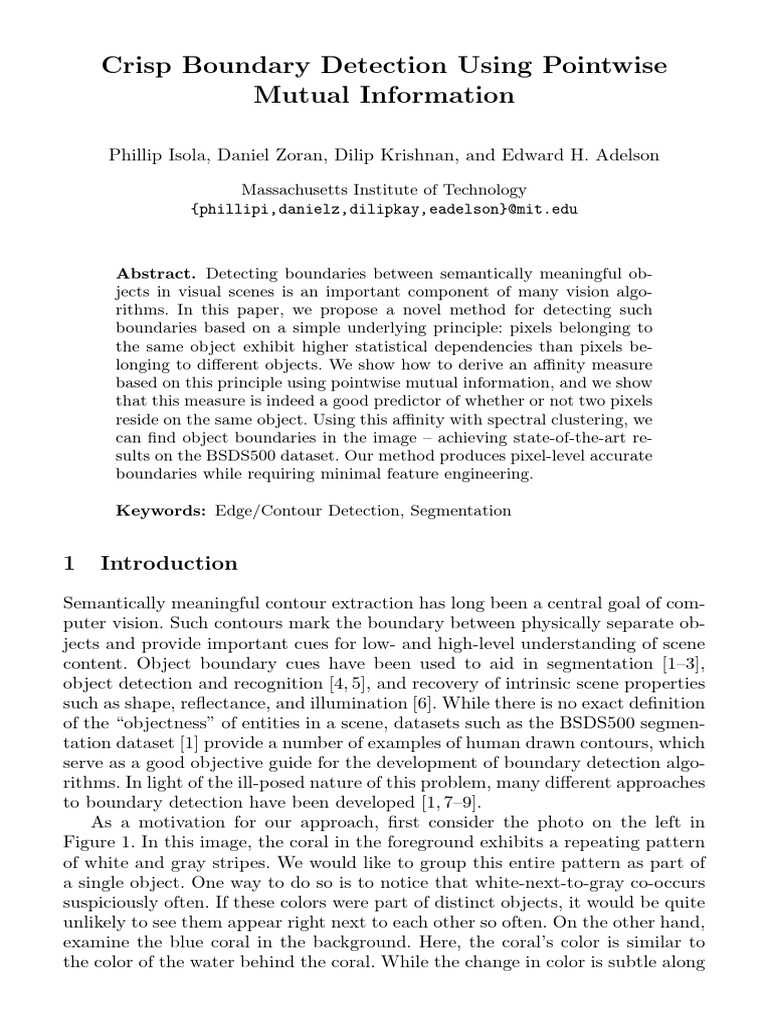 Crisp Boundaries | PDF | Image Segmentation | Eigenvalues And Eigenvectors