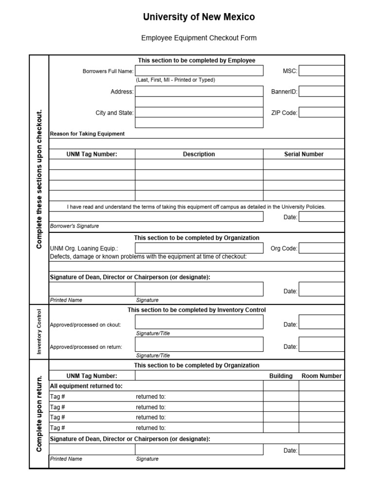 Employee Equipment Form | PDF | Computing | Information Technology