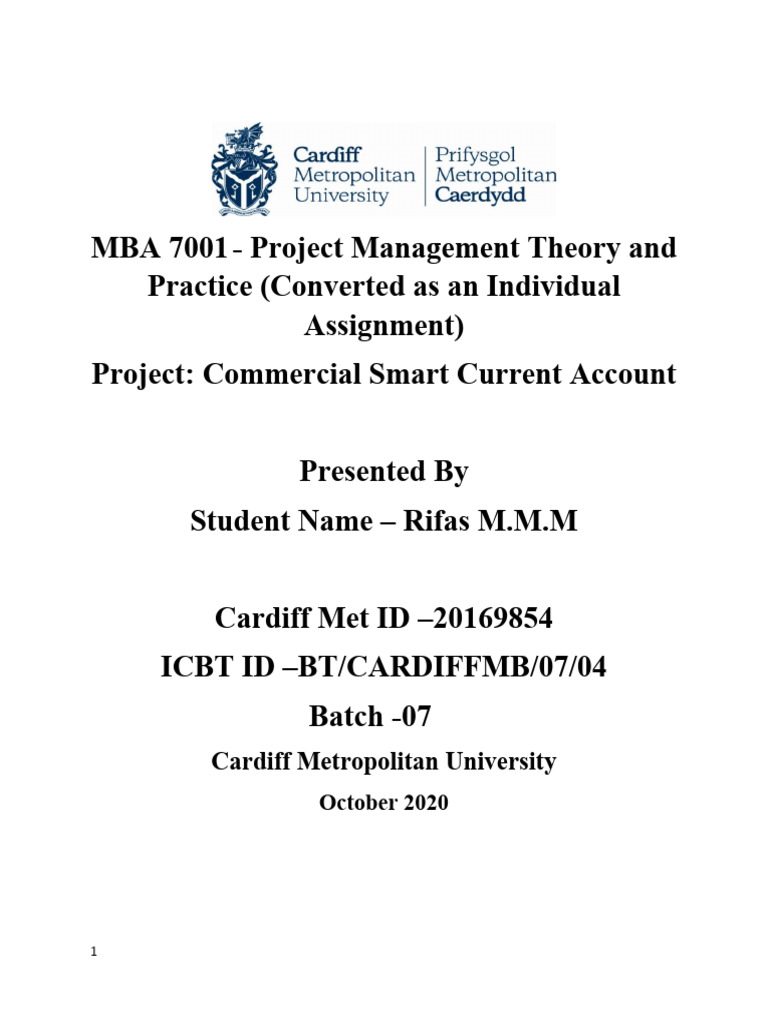 MBA Project Management Assignment | PDF