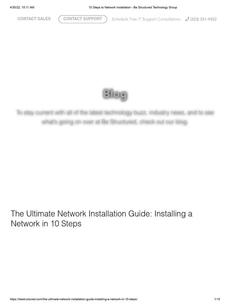 10 Steps To Network Installation - Be Structured Technology Group | PDF ...