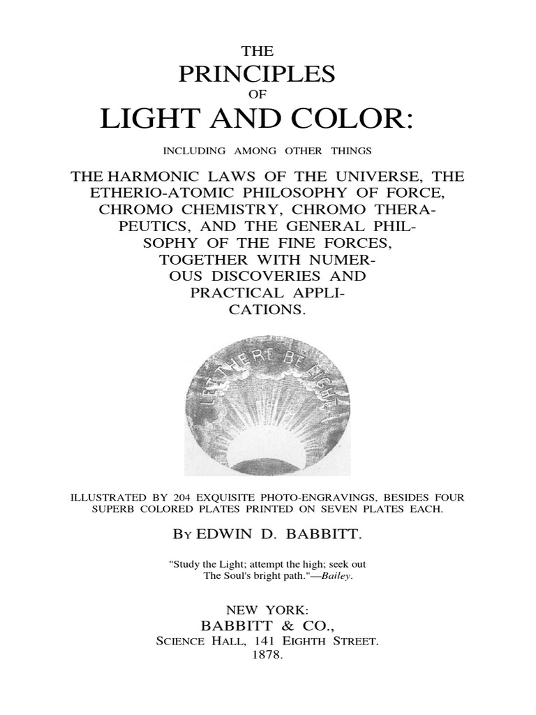 EDWIN D. BABBITT - Principles of Light and Color PDF | Download Free ...
