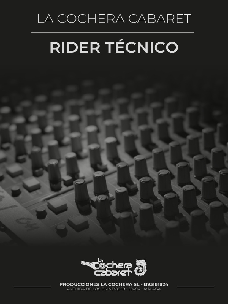 Rider Técnico La Cochera Cabaret | PDF | Electrónica | Ingeniería ...