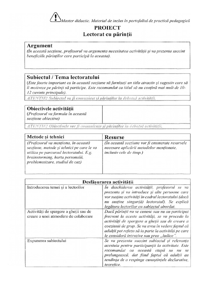 Proiect Pedagogie | PDF