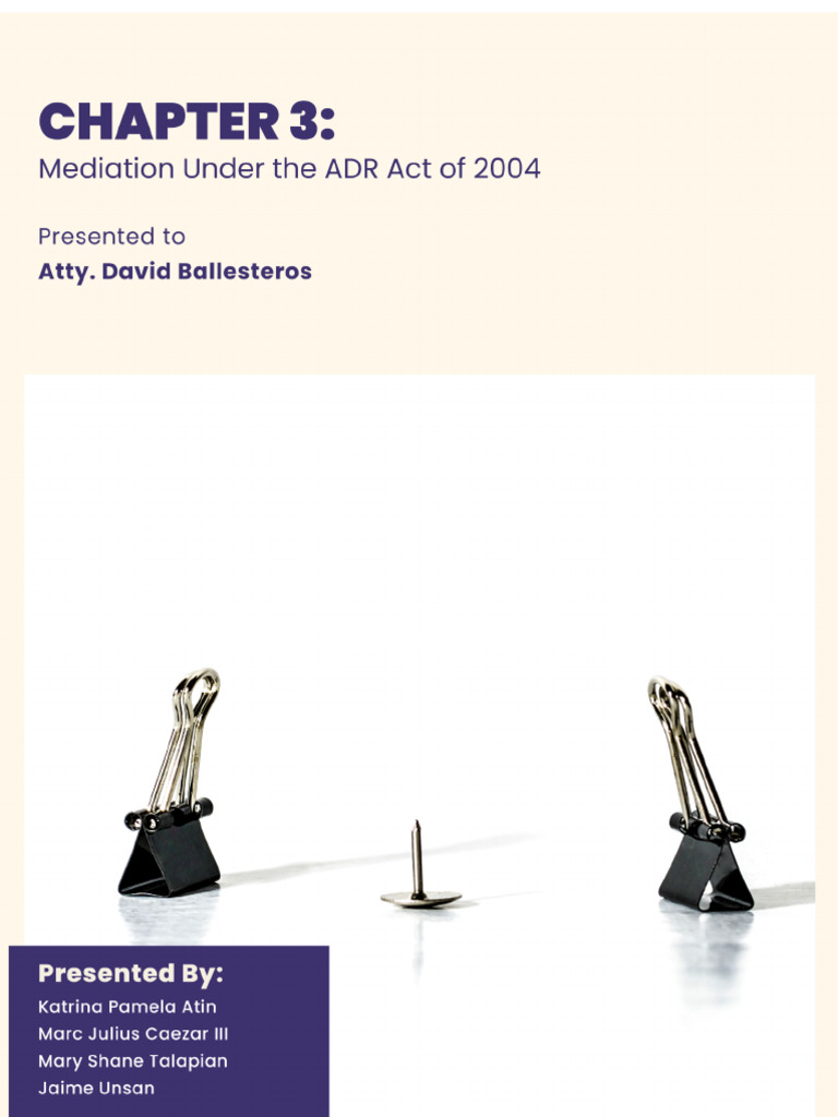 Chapter 3 - Mediation Under The ADR Act of 2004 | PDF | Mediation ...