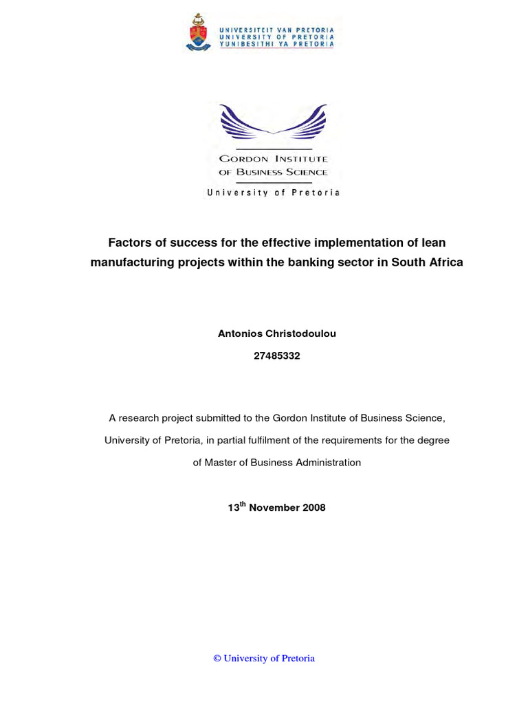 Dissertation Pdf Lean Manufacturing Banks
