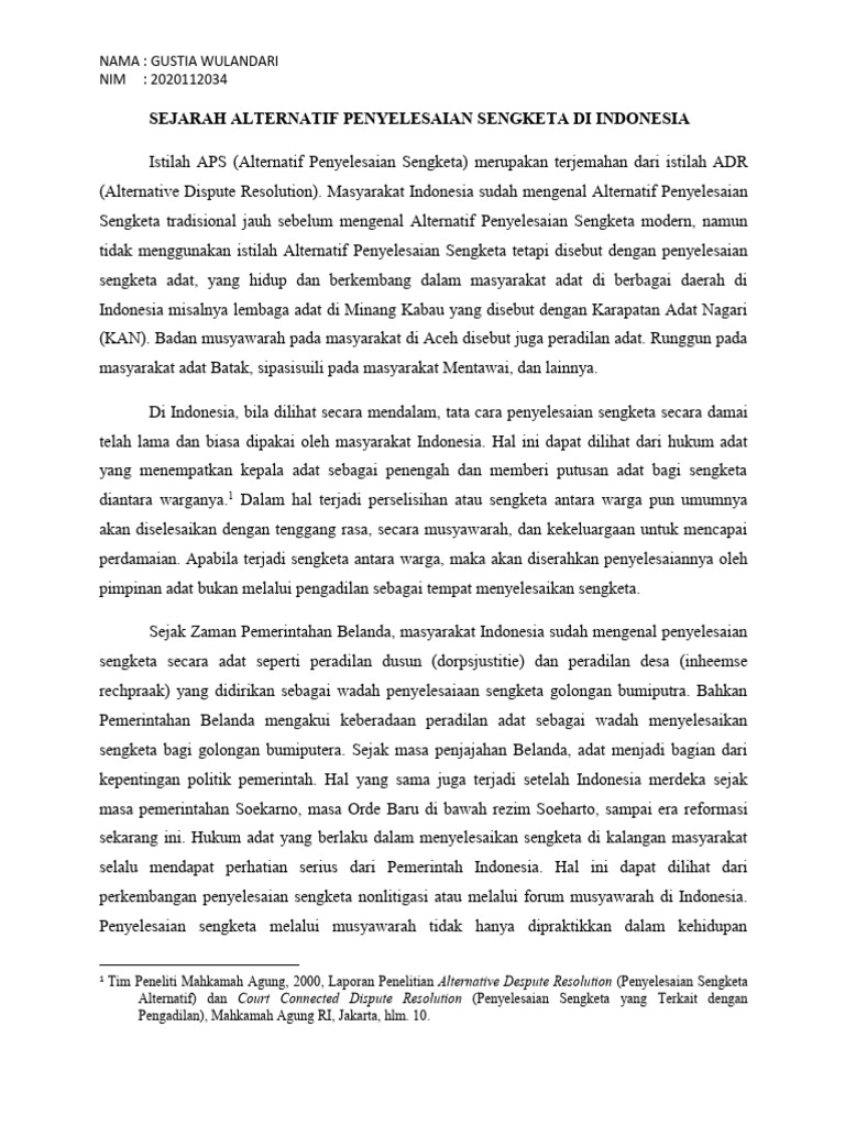 Sejarah Adr Di Indonesia | PDF