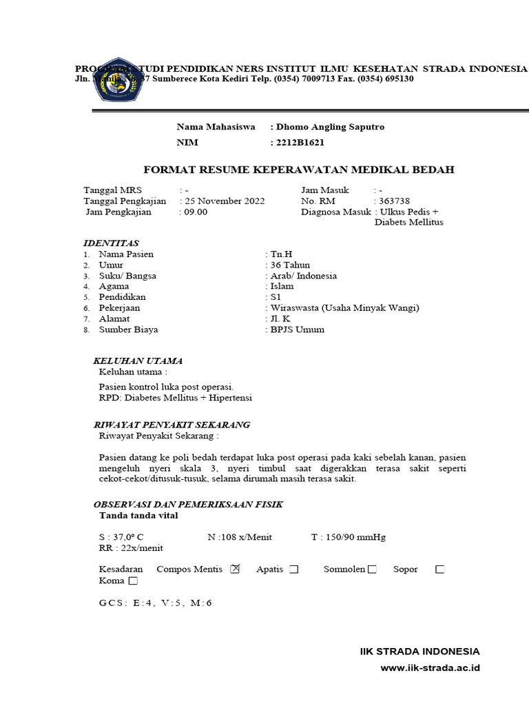 Resume Poli Bedah RSIA Dhomo | PDF