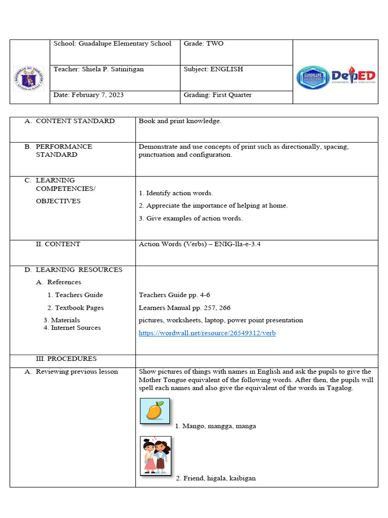 SATINITIGAN Lesson Plan With INCLUSIVE EDUCATION | PDF