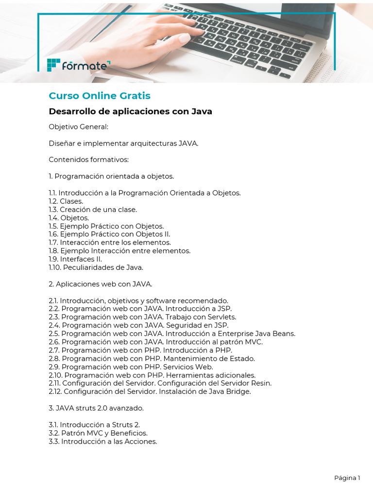 Temario Del Curso Java | PDF | Java (lenguaje de programación) | Ingeniería Informática
