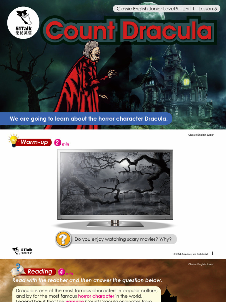 5、第五课 德古拉伯爵Lesson 5 Count Dracula | PDF