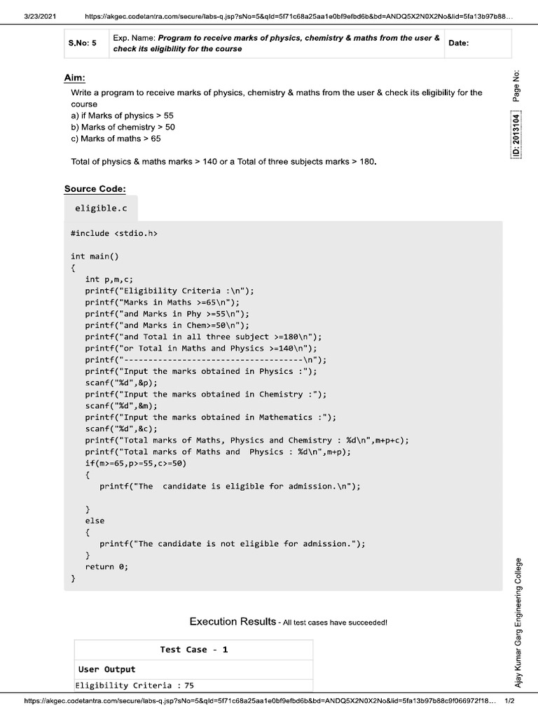 LAB 1 Question No.-5 | PDF