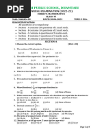 A+ Blog-Std-9-Annual Exam Question Paper and Answer Keys-Mathematics (Em) | PDF | Area | Circle