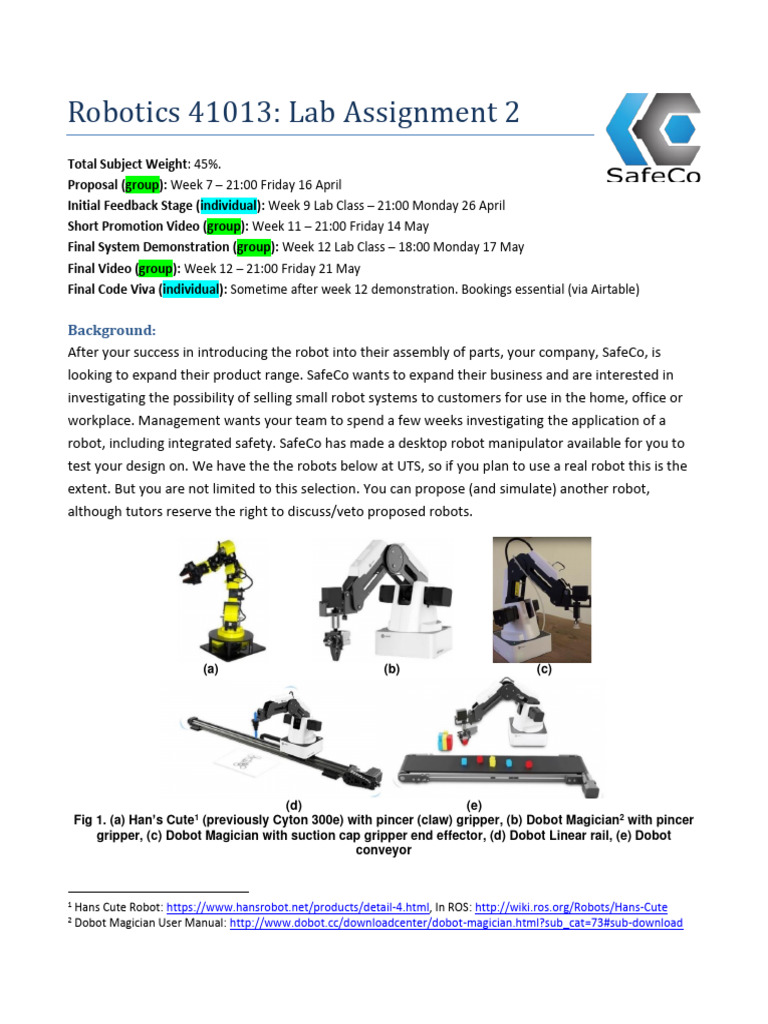 Lab Assignment 2 - Pick-and-Place DoGoodBot | PDF | Simulation | Robotics