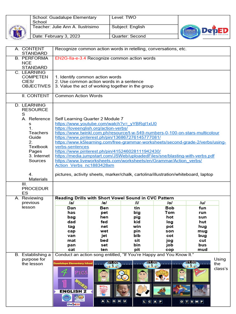 ILUSTRISIMO Lesson Plan With INCLUSIVE EDUCATION | PDF | Learning ...