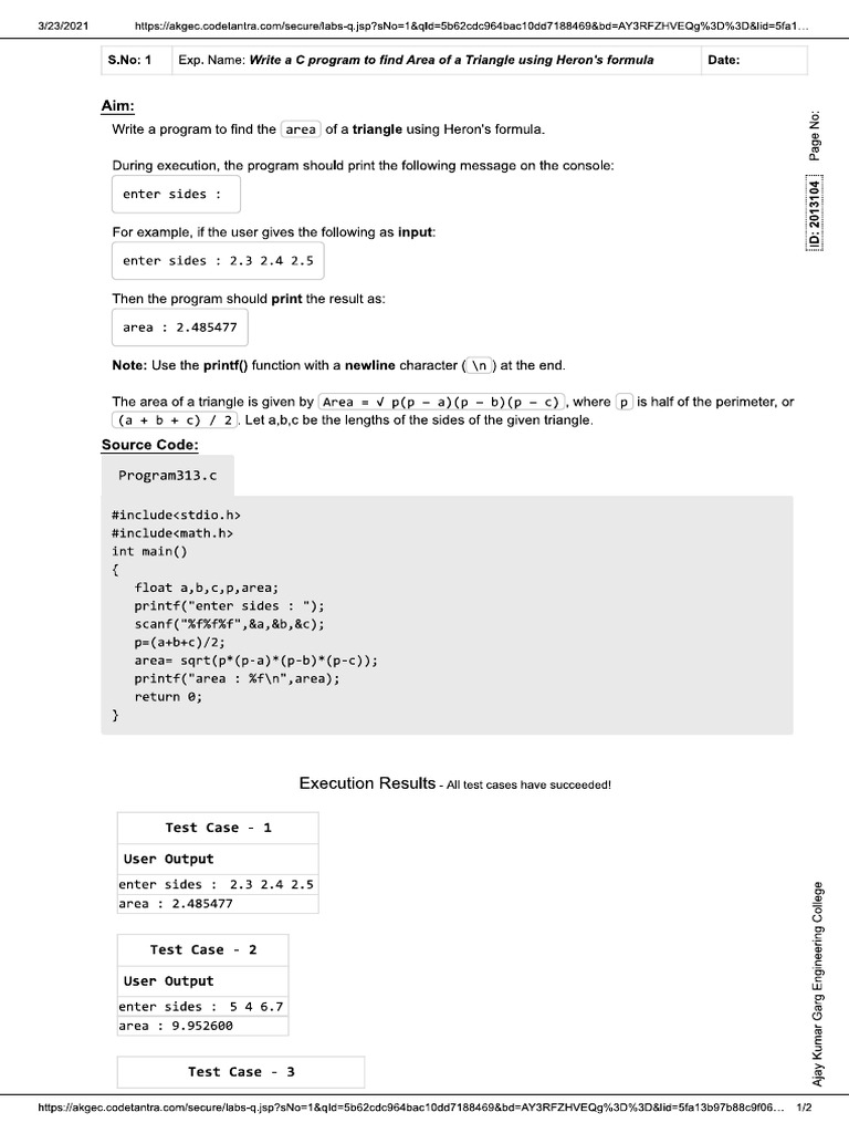 LAB 1 Question No.-1 | PDF