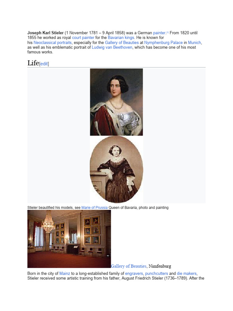 Joseph Karl Stieler: Neoclassical Painter | PDF | Classics