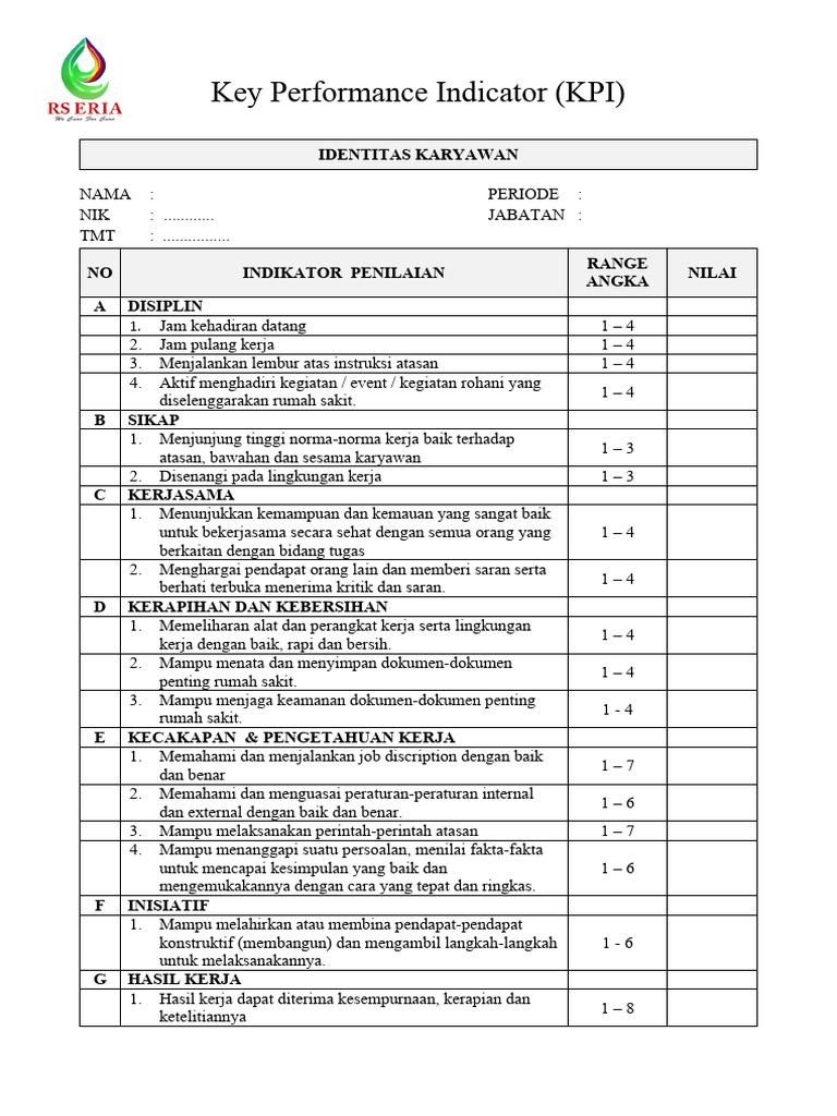 Formulir KPI | PDF